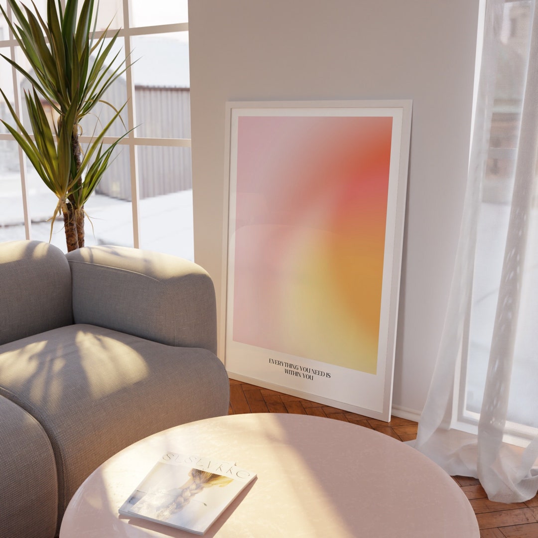Positive Quote Poster, Aura Poster, Gradient Wall Art, Gradient Poster ...