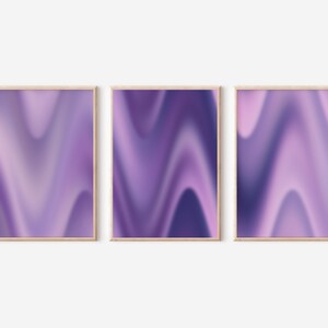 Purple Gradient Posters Set of 3, Spiritual Poster, Grainy Gradient ...
