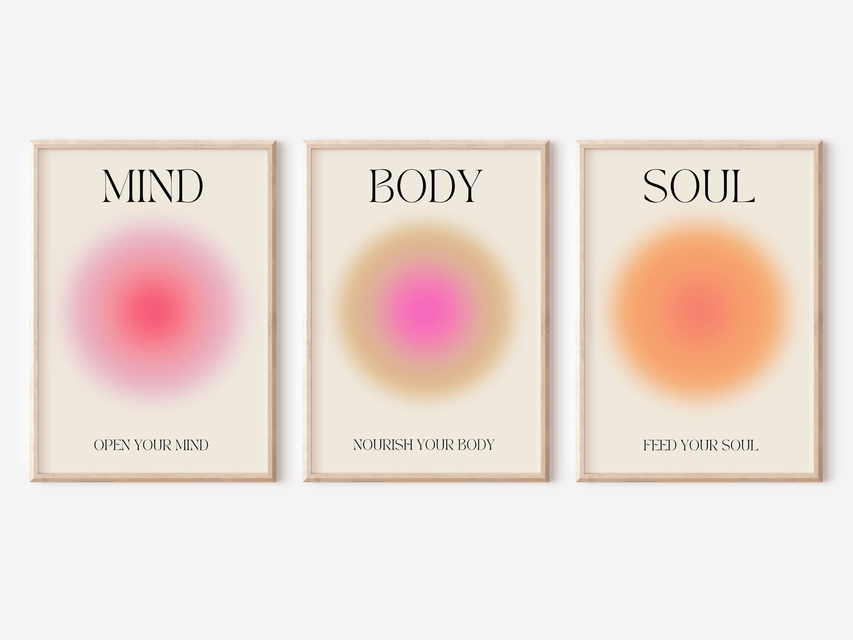Positive Aura Posters Set of 3 Spiritual Poster Grainy - Etsy