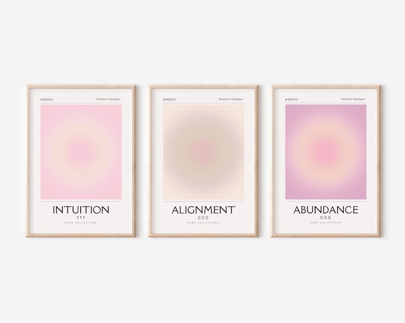 Positive Aura Posters Set of 3 Spiritual Poster Grainy - Etsy Australia