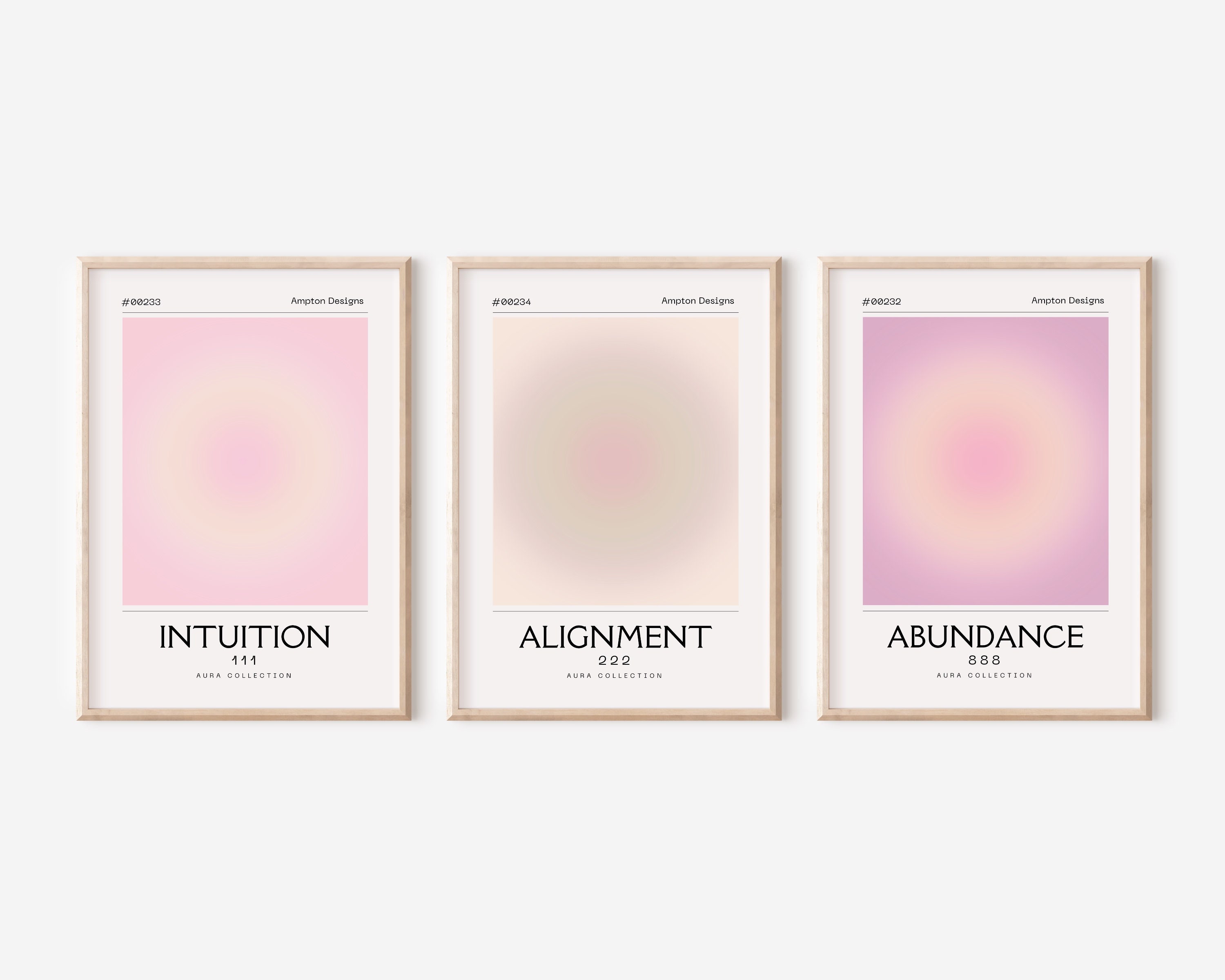 Positive Aura Posters Set of 3, Spiritual Poster, Grainy Gradient ...