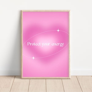 Set of Pink Aura Posters, Aesthetic Room Decor, Retro Wall Art, Grainy ...