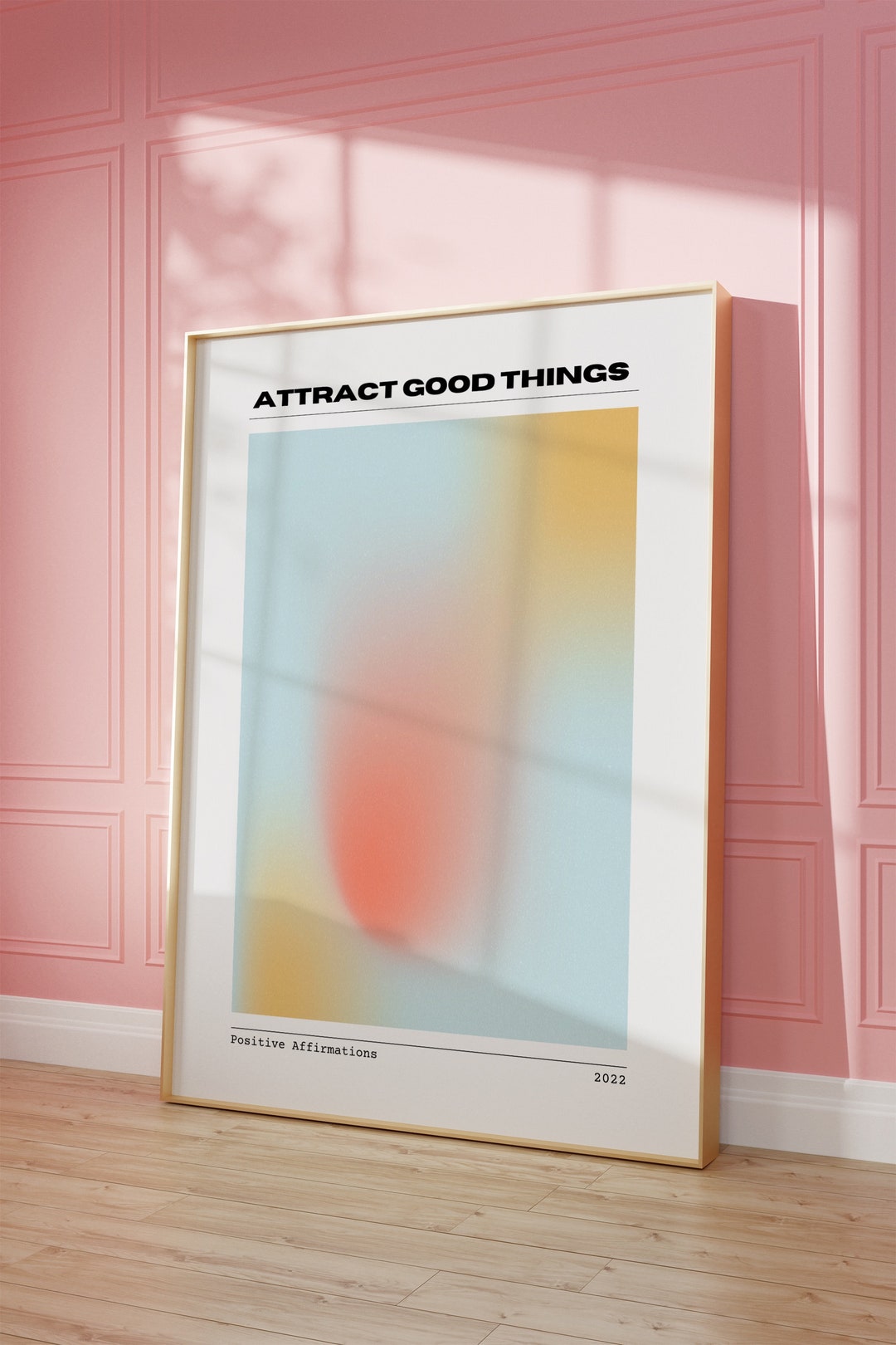 Attract Good Things Digital Wall Art - Aura Gradient Poster, Angel ...