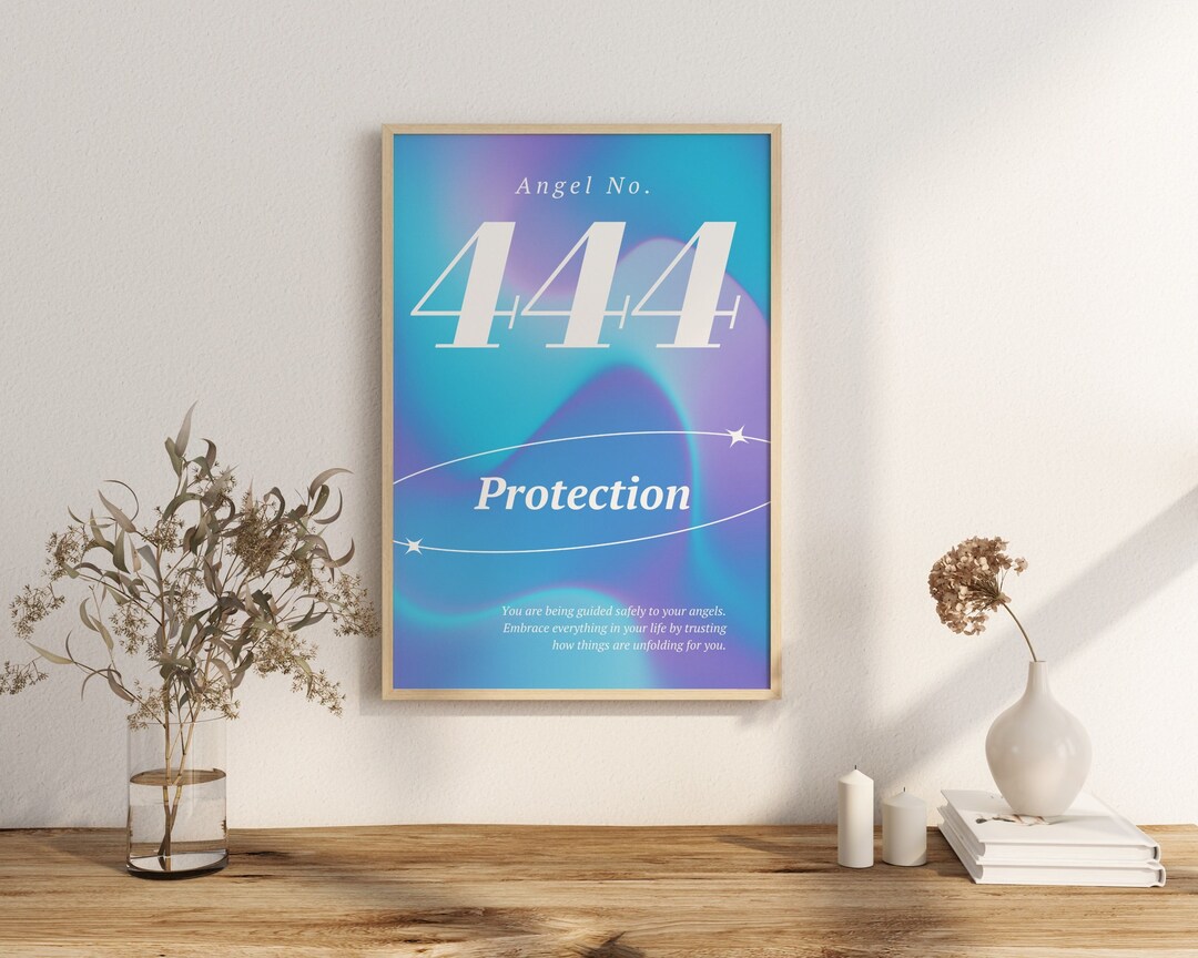 Aura Angel Number Poster 444 Instant Printable Download, Angel Number ...