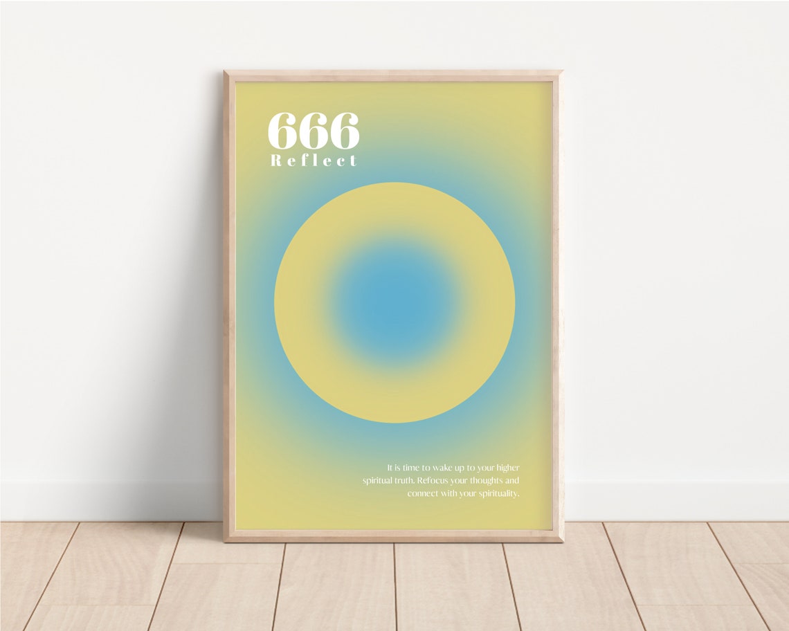 SET OF 3 Gradient Angel Numbers Print Set 444 555 666 - Etsy