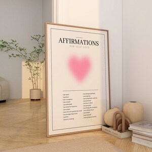 Daily Affirmations Aura Poster, Affirmation Print, Mental Health Poster ...