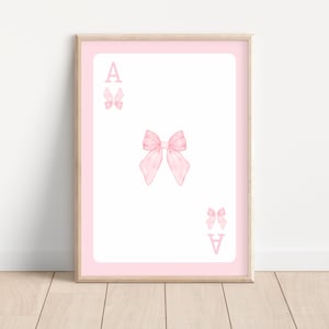 Trendy Pink Bow Wall Art, Coquette Room Decor Preppy Poster, Watercolor ...