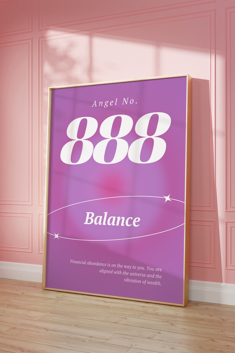 Aura Angel Number Poster 888 Instant Printable Download, Angel Number ...
