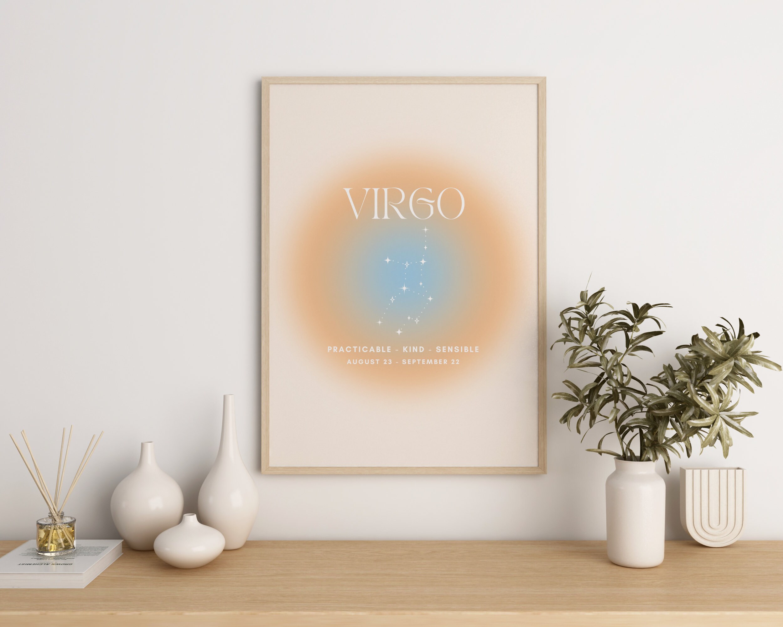 VIRGO Star Sign Instant Download Print, Zodiac Art Printable, Spiritual ...