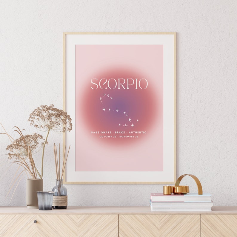 SCORPIO Star Sign Aura Poster Instant Download Print Zodiac - Etsy