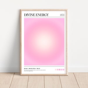 Pink Gradient Wall Art, Aura Poster Print, Mental Health Poster ...