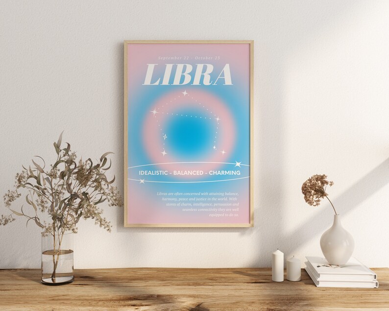 LIBRA Star Sign Instant Download Print Zodiac Art Printable - Etsy