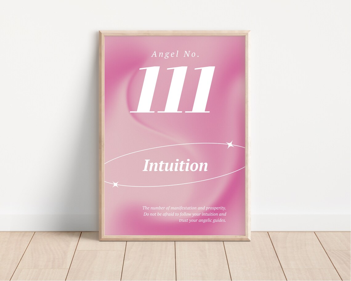 Aura Angel Number Poster 111 Instant Printable Download, Angel Number ...