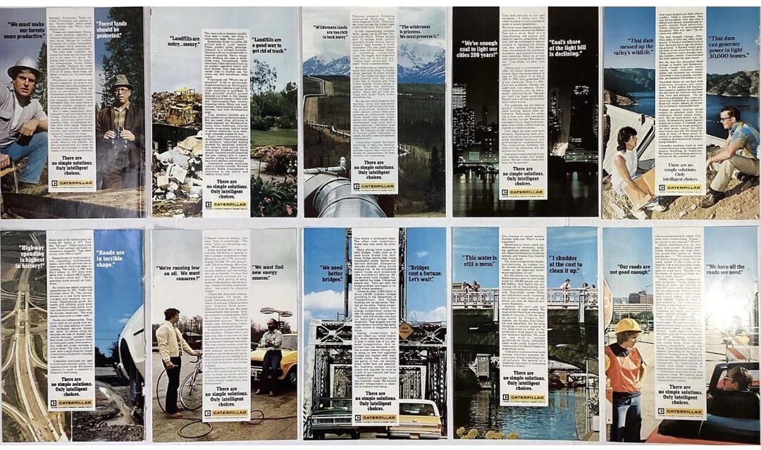 Caterpillar Vintage 1978 Print Ads LOT of 10 Man Cave Heavy Equipment ...
