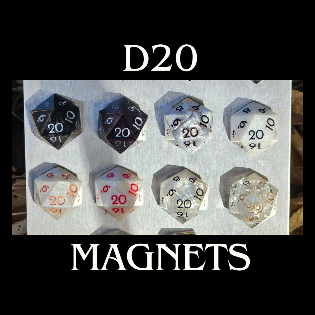 D20 Magnet - Black Thru White - Etsy