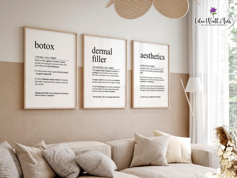 Set of Esthetician Poster: Beauty Salon Décor, Cosmetology, Dermal ...