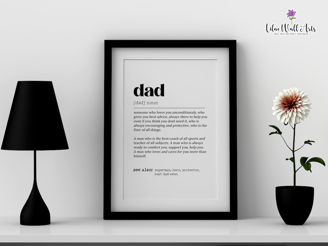 Dad Definition Print Dad Birthday Father's Day Gift Dad - Etsy