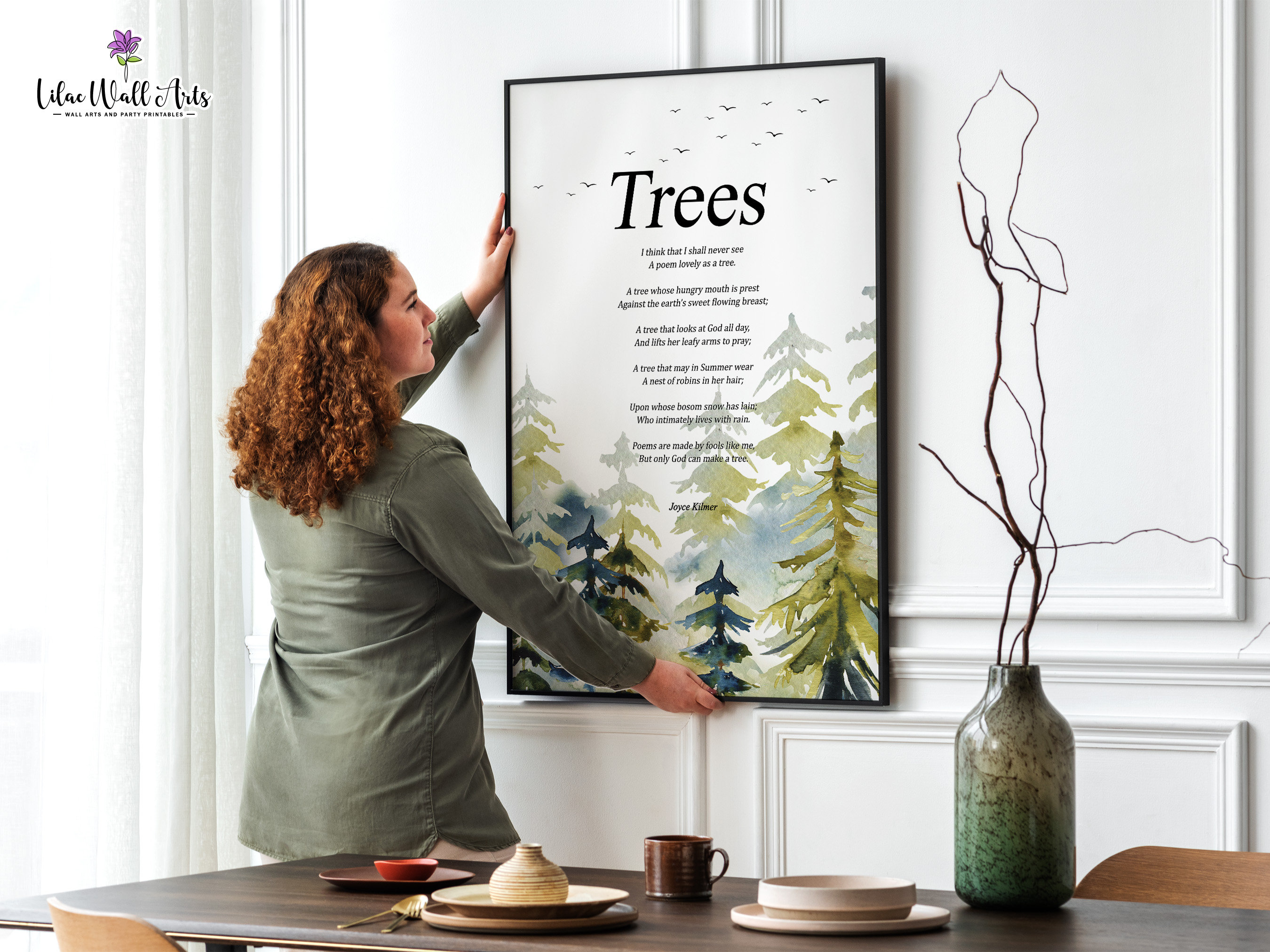 Joyce Kilmer 'trees' Poem Print: Poetry Poster, Nature Quote Art ...
