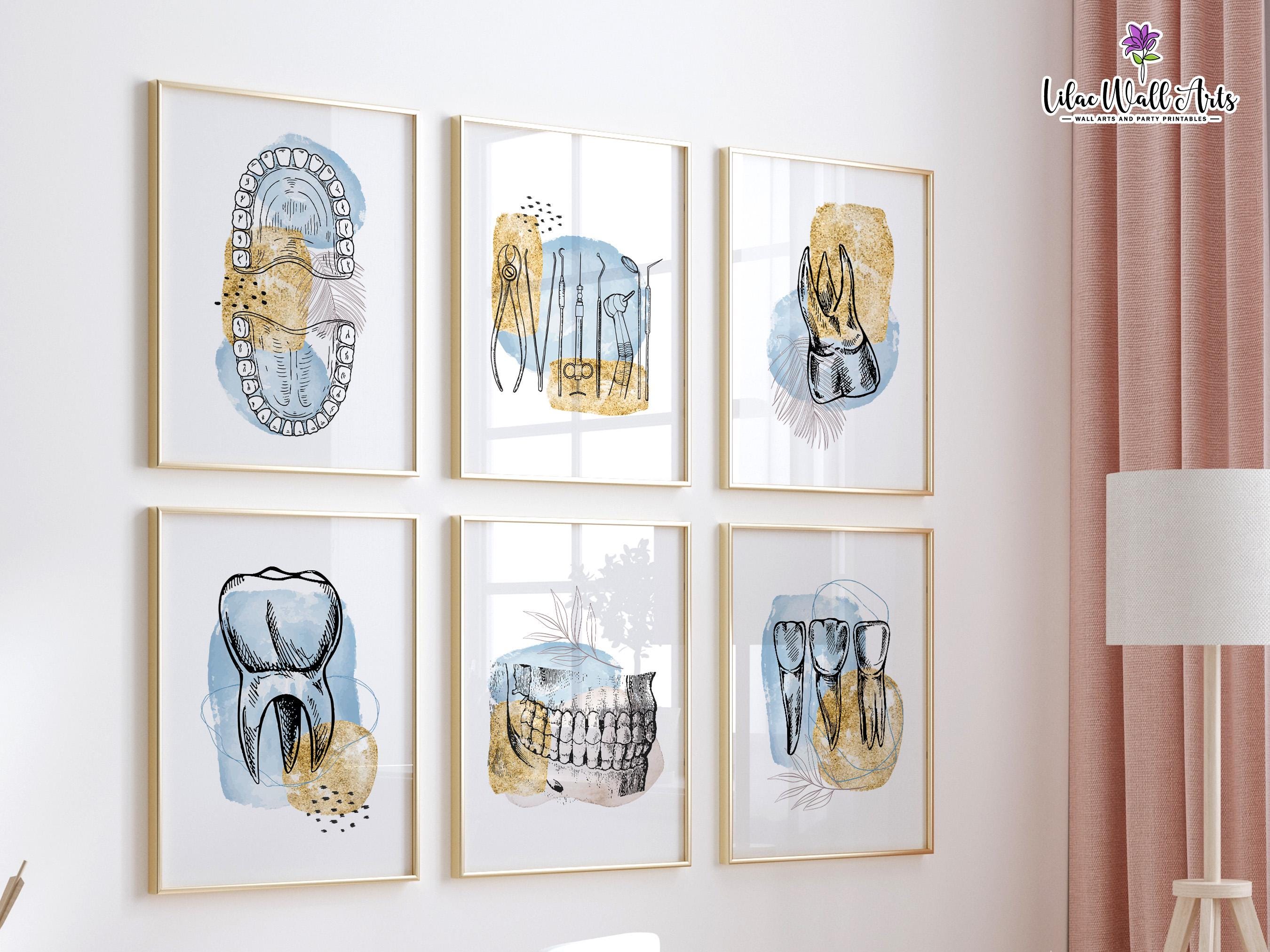 Dental Posters: Set of 6 Dental Anatomy Art Prints, Dentist Office ...