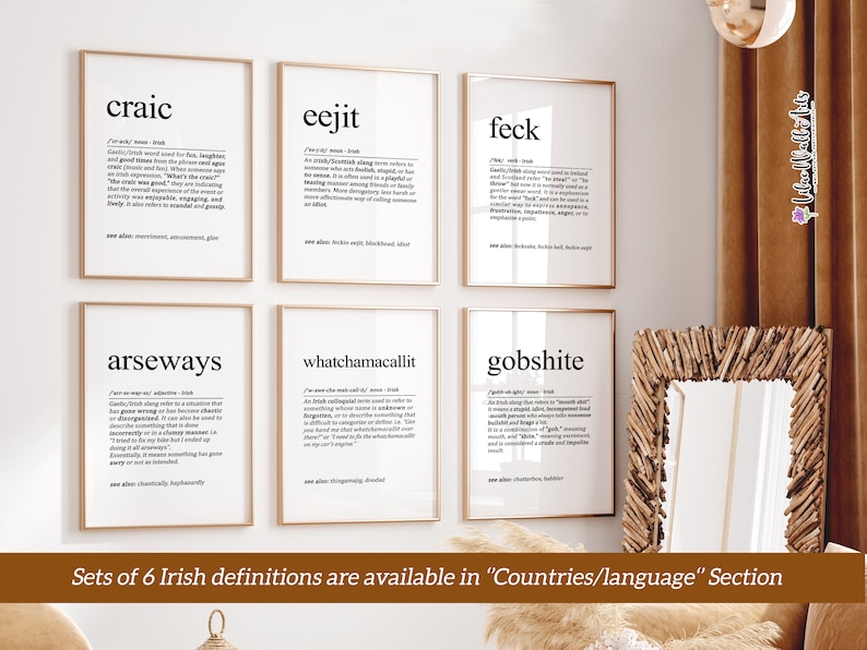 Craic Irish Definition Print Ireland Slang Irish Phrases - Etsy