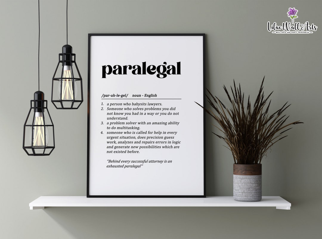 Paralegal Definition Print Lawyer Gift lawyer Office Décor Law Wall Art ...