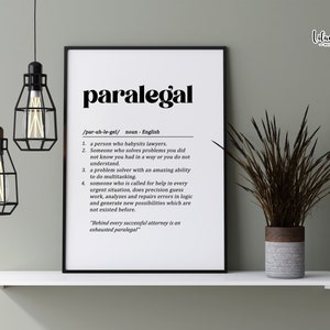 Paralegal Definition Print Lawyer Gift lawyer Office Décor Law Wall Art ...