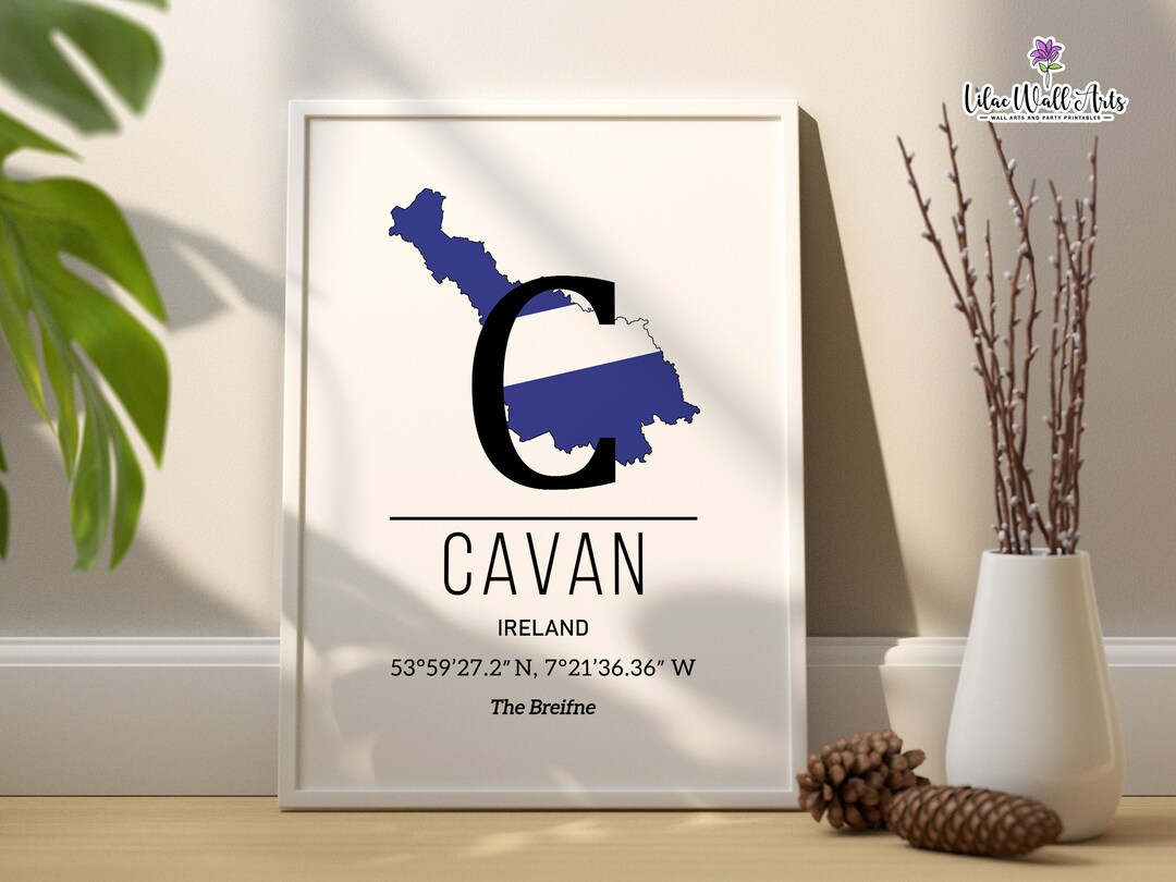 Cavan Counties of Ireland Posters, Gaeilge Print Irish Map of Ireland ...
