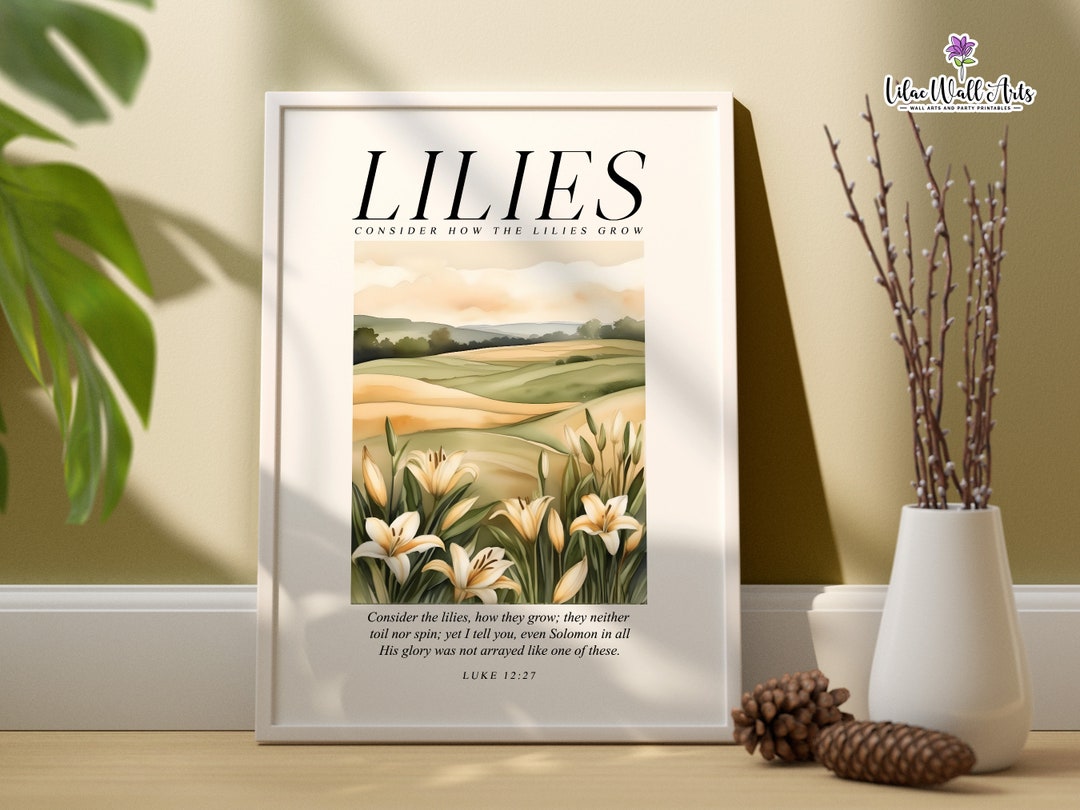 Luke 12 27 Printable, Consider the Lilies, Bibel, Botanic Bible Verse ...
