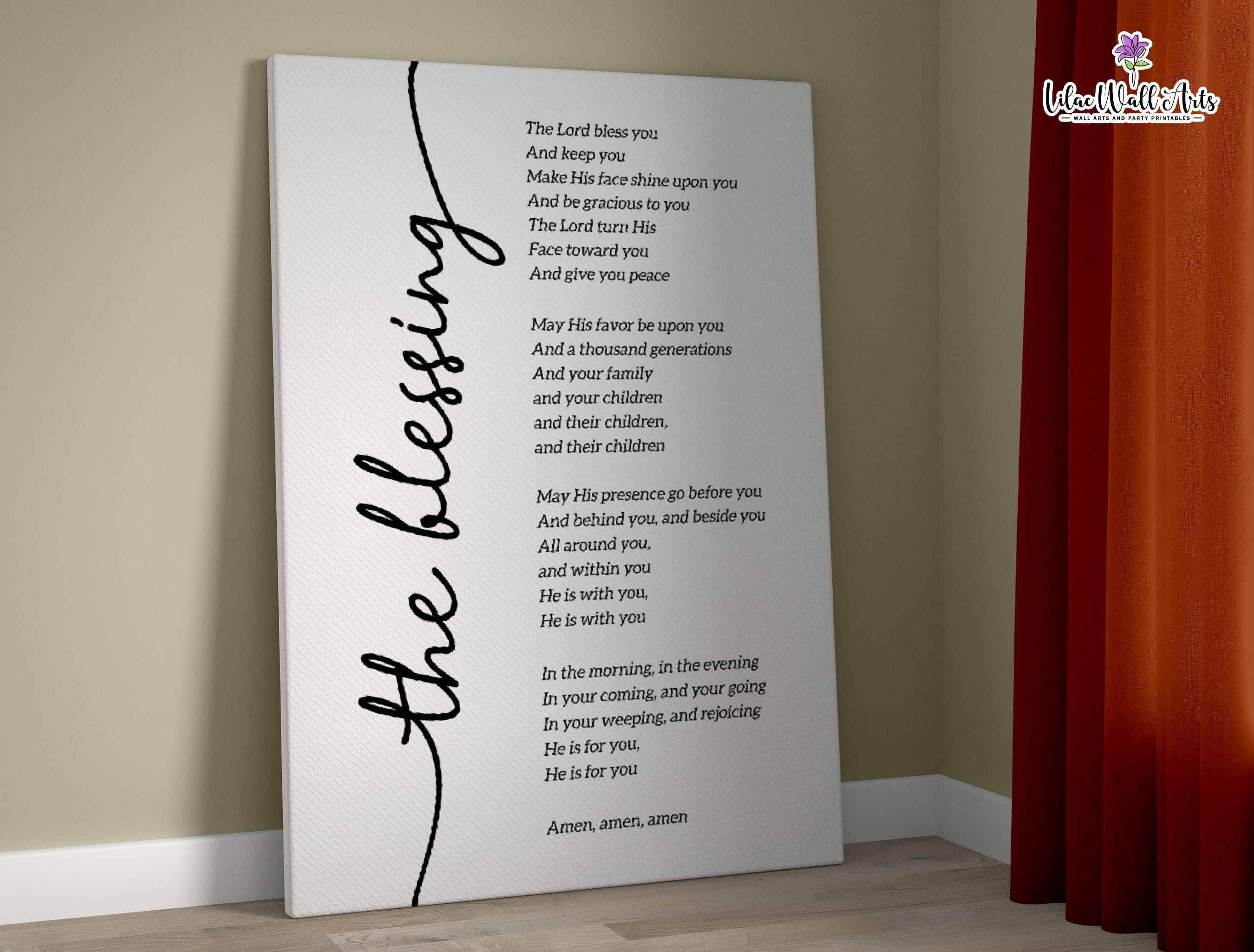 The Blessing Song Lyrics Wall Art: Minimalist Christian Home Decor ...