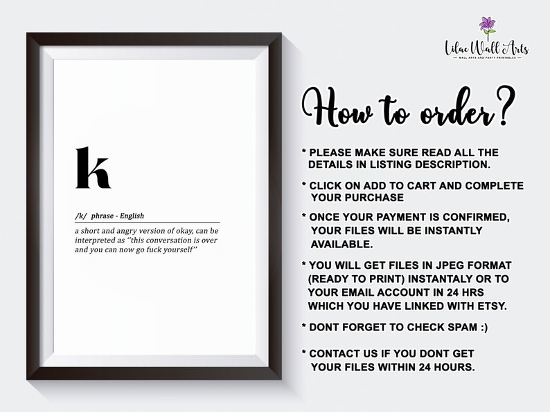 K Definition Printable Definition Print Dictionary Art - Etsy