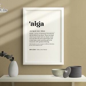 Samoan Aiga Definition Print: Minimalist Family Wall Art (digital ...