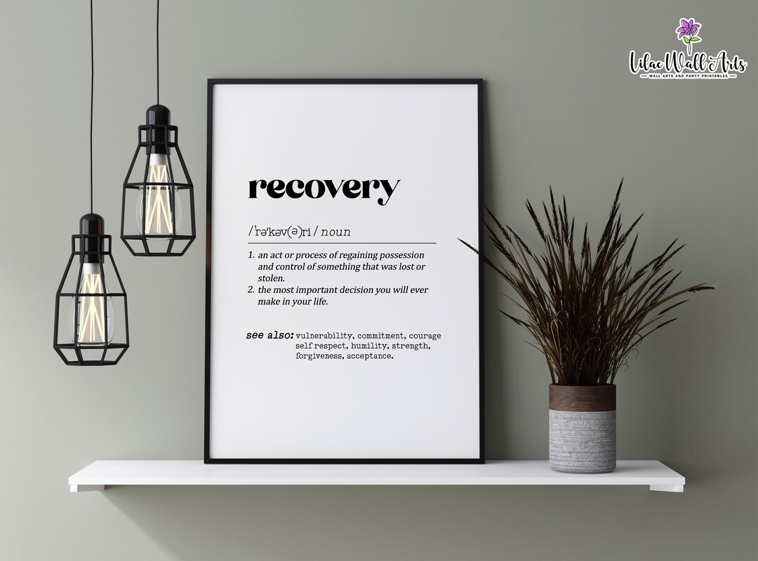 Recovery Definition Print | Printable Wall Art | Definition Print ...