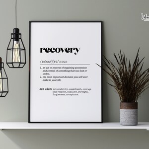Recovery Definition Print | Printable Wall Art | Definition Print ...