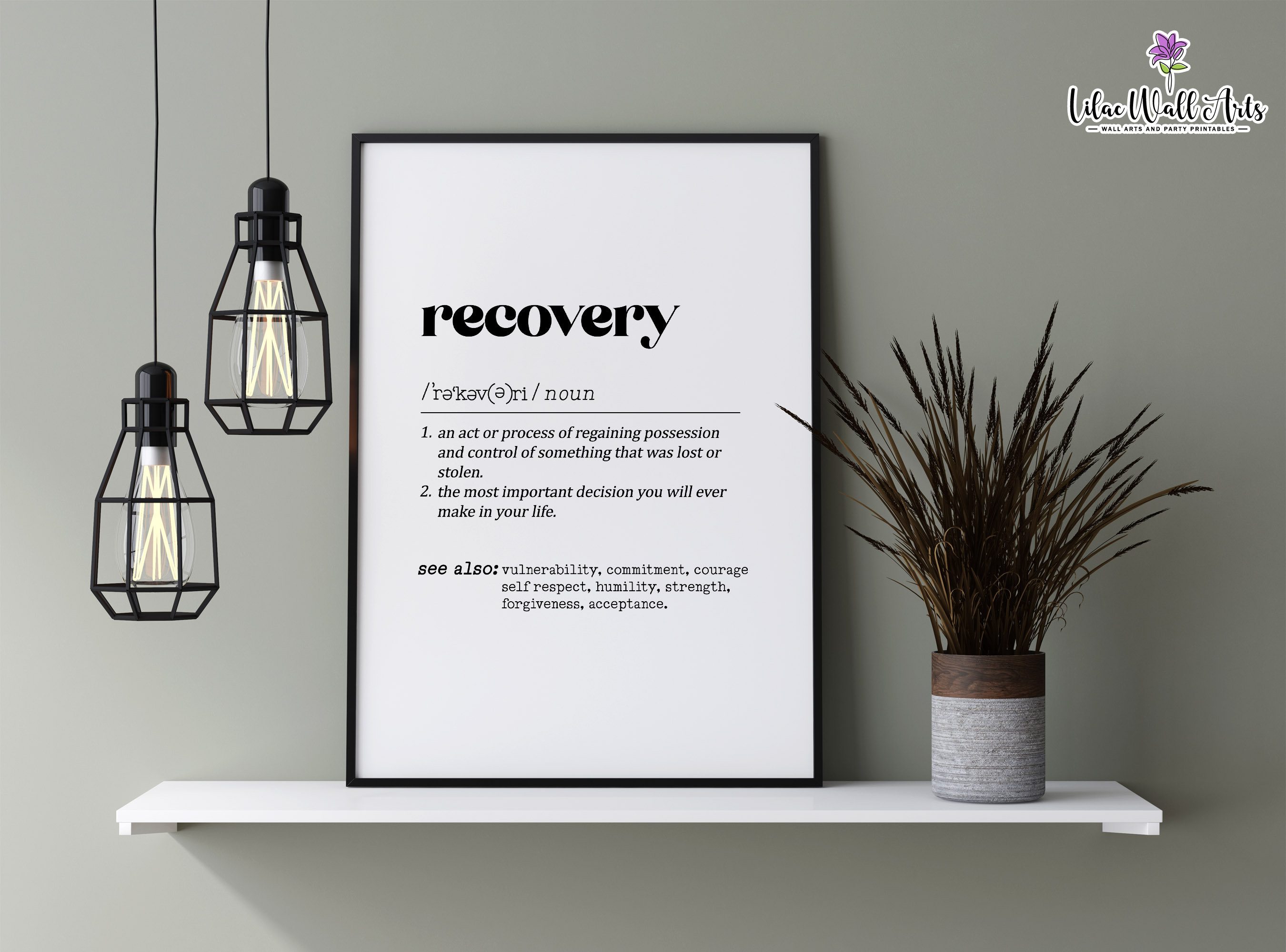 Recovery Definition Print Printable Wall Art Definition - Etsy