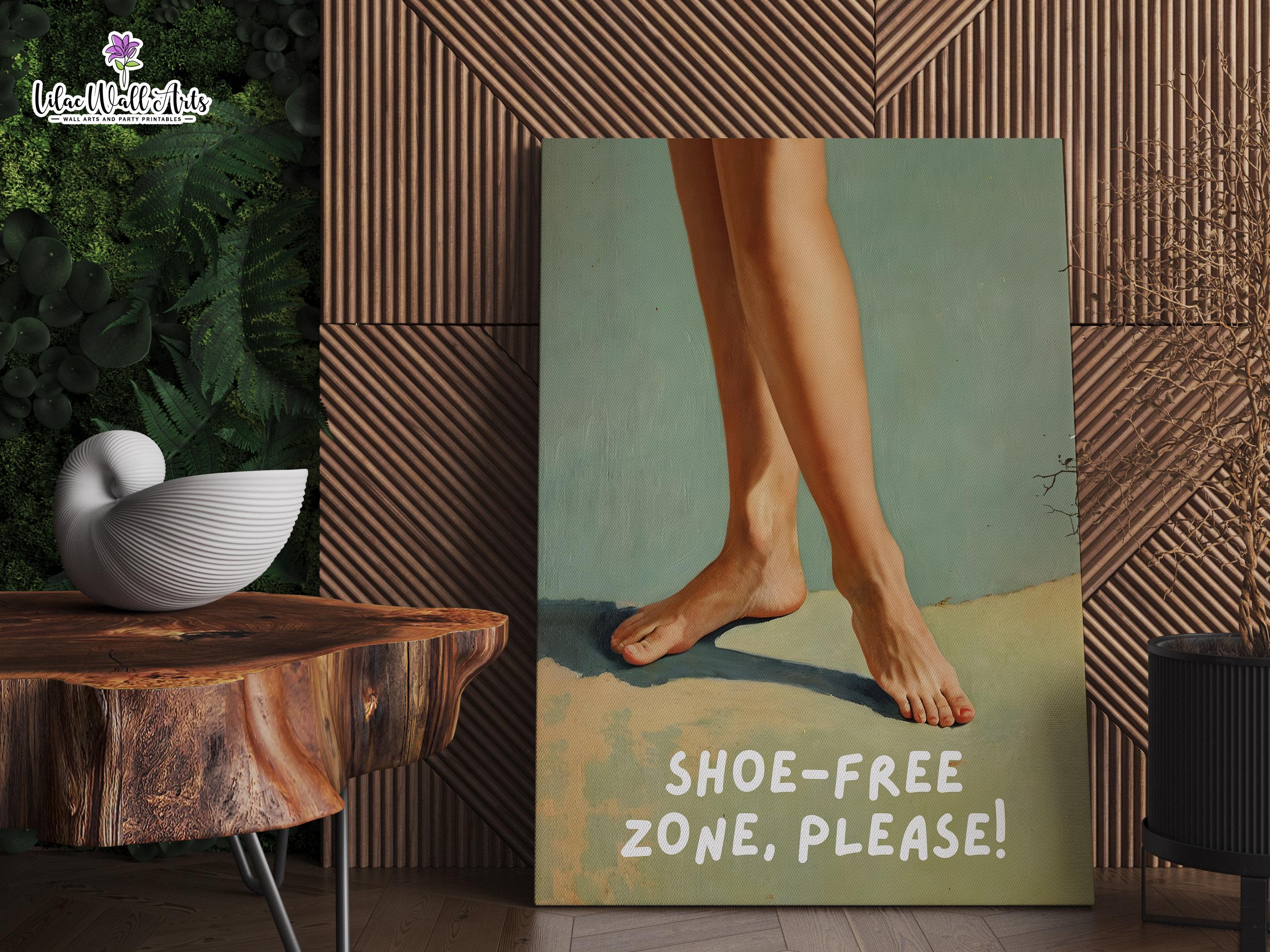 No Shoes Door Sign: House Rules Printable, Shoe-free Zone, Hallway Wall ...