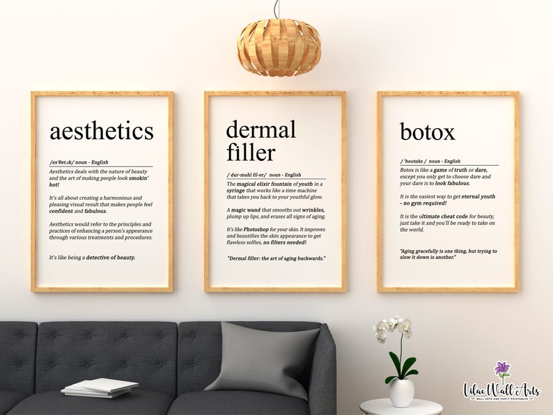 Set of Esthetician Poster: Beauty Salon Décor, Cosmetology, Dermal ...