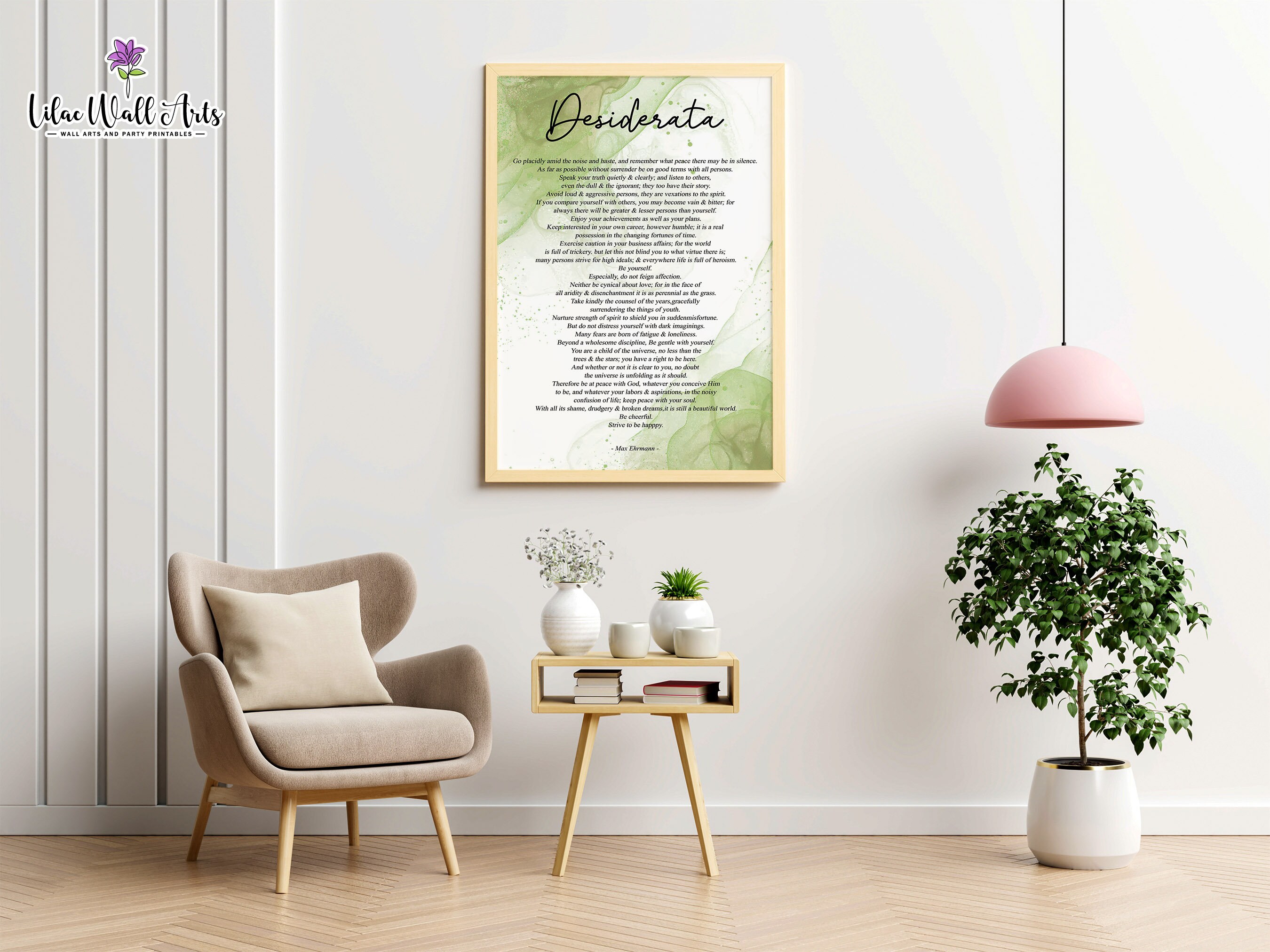 Sage Green Desiderata Poem by Max Ethramann Poem Print - Etsy Canada