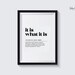 It is What It is Definition Print Printable Wall Art Definition Print ...