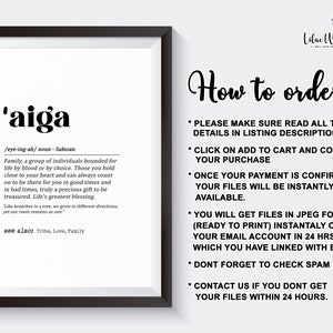 Samoan Aiga Definition Print: Minimalist Family Wall Art (digital ...