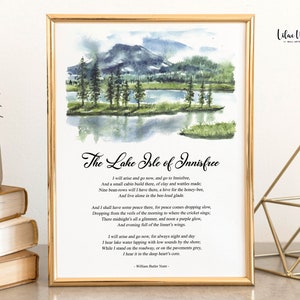 The Lake Isle of Innisfree Poem Poster, W B Yeats, Literary Poster ...