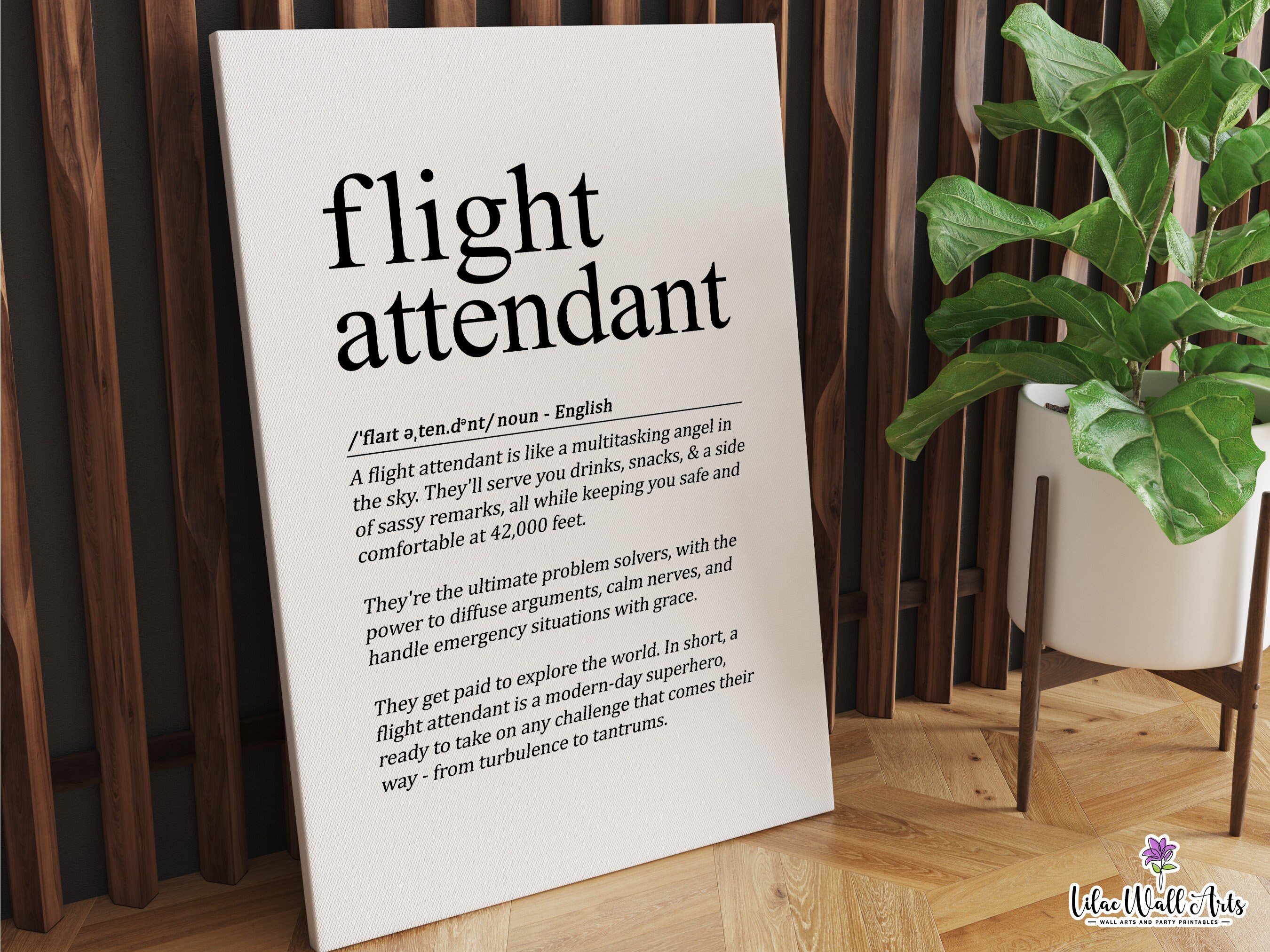 Flight Attendant Definition Print: Cabin Crew Gift (digital Download ...