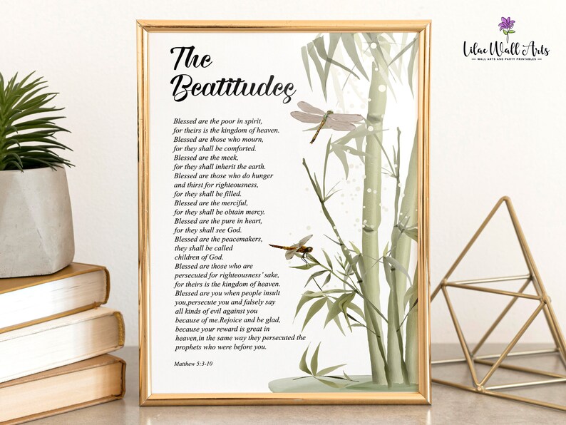 The Beatitudes Matthew 5 Bible Quotes Christian Poster - Etsy