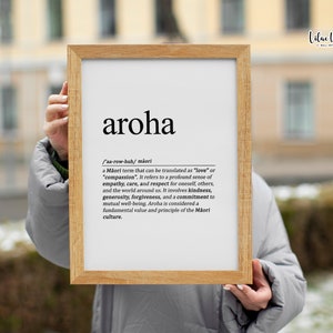 Aroha Maori Art Definition Auckland New Zealand Print Te Reo Maori Art ...