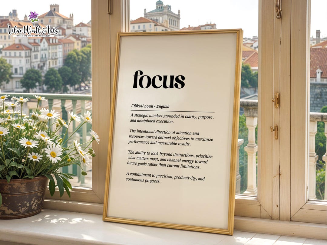Focus Wall Art: Dictionary Definition Posters, Female Office Art ...