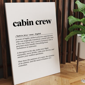 Cabin Crew Definition Print, Flight Attendant, Aviation Gift, British ...