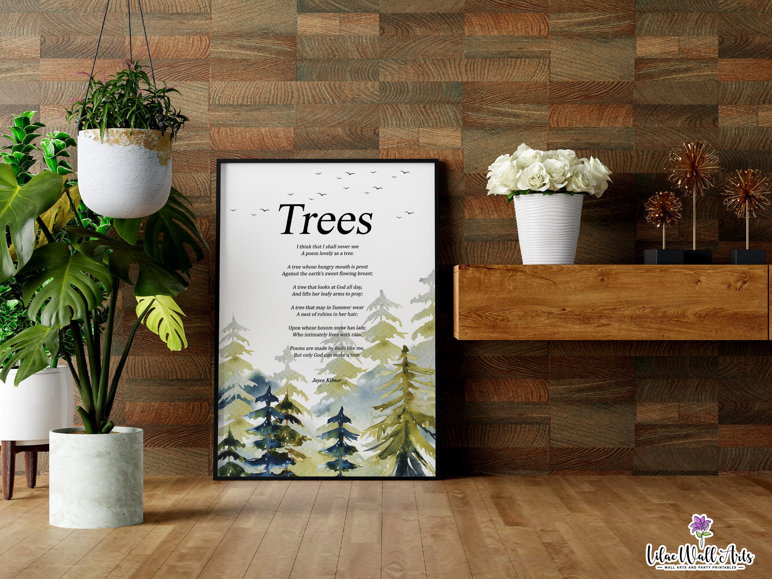 Joyce Kilmer 'trees' Poem Print: Poetry Poster, Nature Quote Art ...