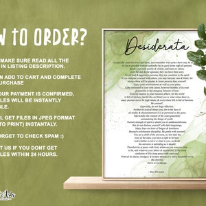 Sage Green Desiderata Poem by Max Ethramann Poem Print - Etsy Canada