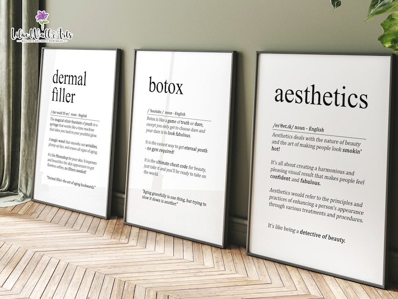 Set of Esthetician Poster: Beauty Salon Décor, Cosmetology, Dermal ...