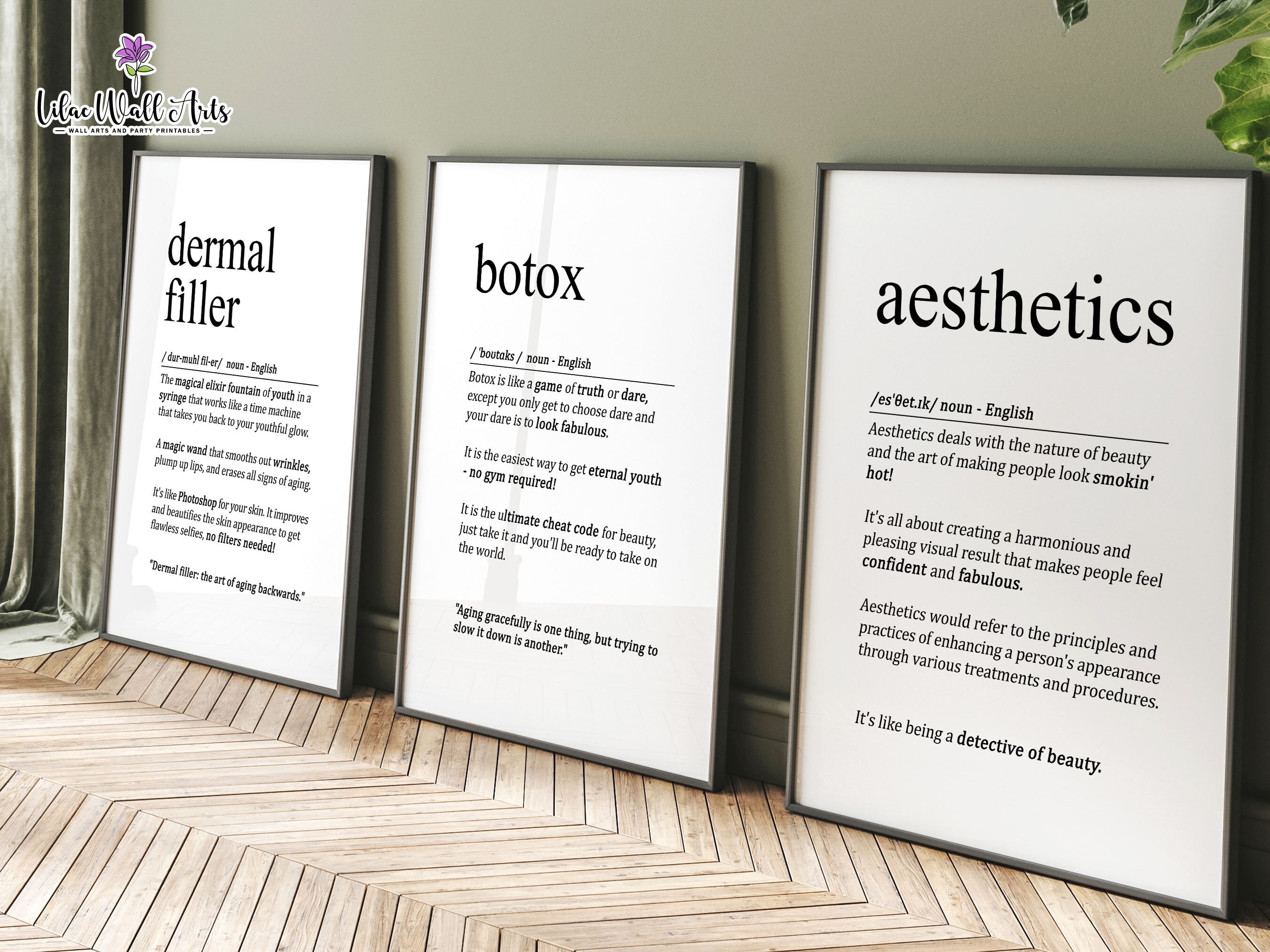 Set of Esthetician Poster: Beauty Salon Décor, Cosmetology, Dermal ...