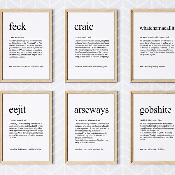 Irish Slang Wall Decor - Etsy